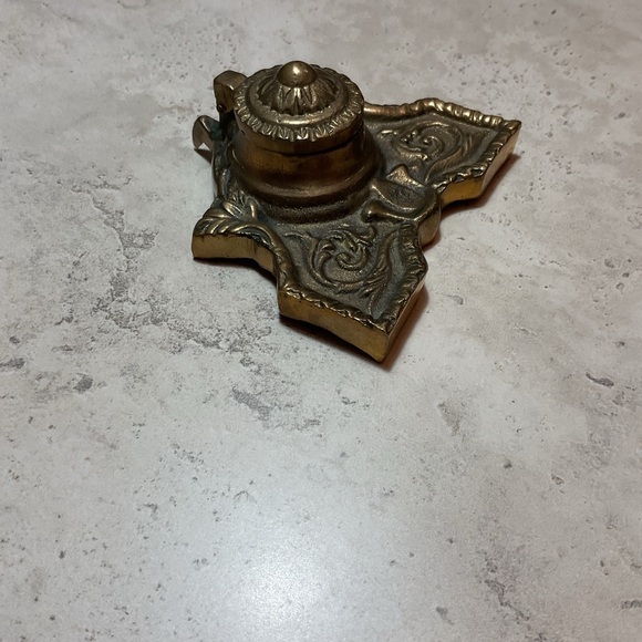 Accents | Antique Solid Brass Inkwell For Calligraphy Desk Set | Poshmark